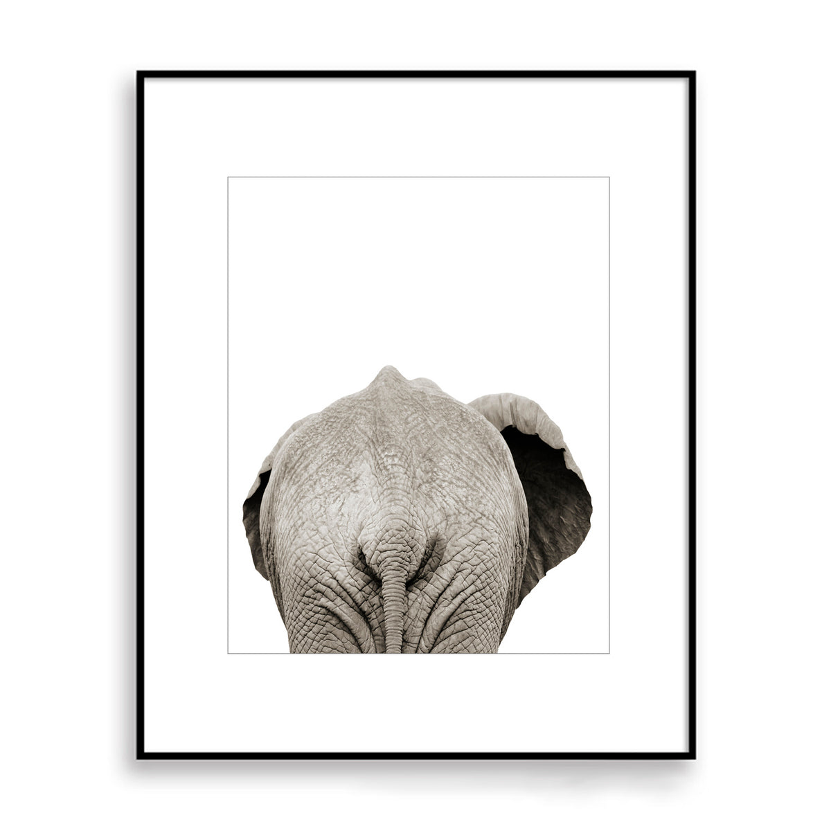 Funny Elephant Butt Whimsical Animal Digital Printable Art in Multiple